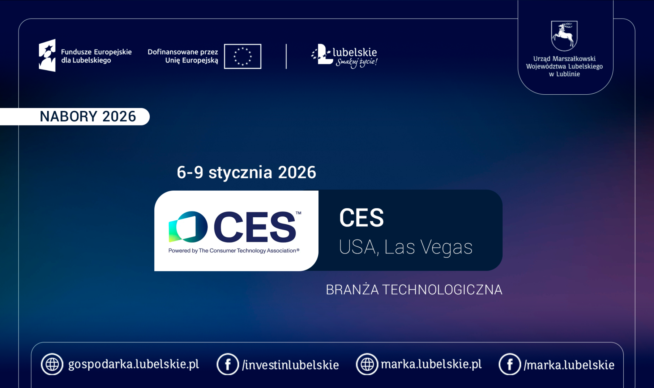 Przedłużamy nabór! Misja gospodarcza połączona z udziałem w Targach CES 2026 w Las Vegas ...